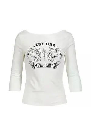 MARKGONG Graphic-print Backless T-shirt