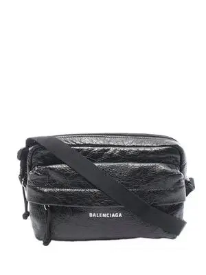 Balenciaga 2018-2026 Lambskin Explorer Camera Bag Crossbody Bag - Black