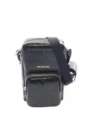 Balenciaga 2018-2026 Lambskin Superbusy Vertical Crossbody Bag - Black