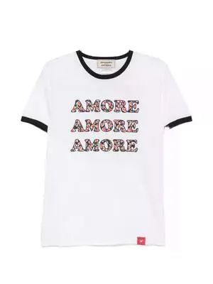 ALESSANDRO ENRIQUEZ Slogan-print Ringer T-shirt - White