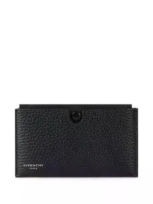 Givenchy Fold Card Holder With Case In Grained Leather - Black