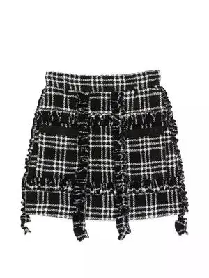 ALESSANDRO ENRIQUEZ Ruffled Checked Mini Skirt - Black