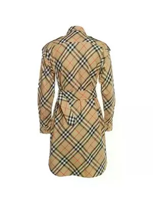 Burberry Belted Checked Shirt Dress