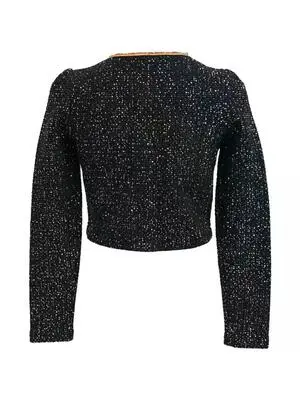 SELF-PORTRAIT Sequined Cropped Sweater
