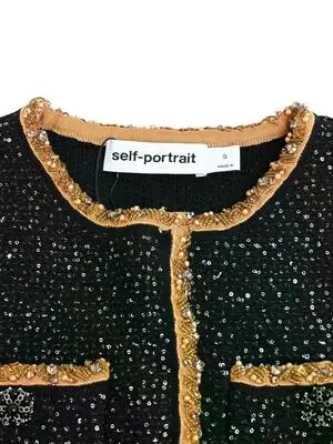 SELF-PORTRAIT Sequined Cropped Sweater