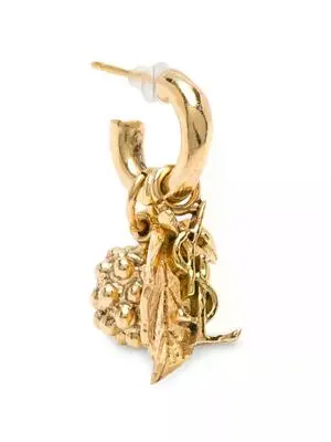 Saint Laurent Leaf-pendant Hoop Earrings - Gold