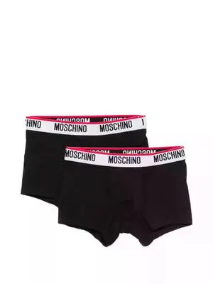 Moschino Logo-waistband Boxer Briefs - Black