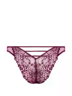 FLEUR OF ENGLAND Viola Floral-embroidered Briefs