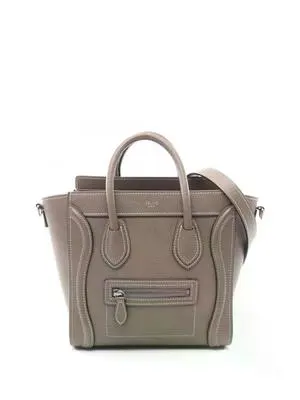 Celine 2010-2026 Nano Leather Luggage Tote Satchel - Brown