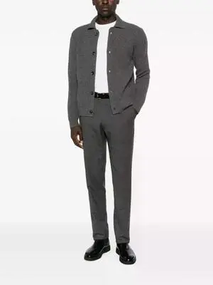 ZANONE Ribbed-knit Button-up Cardigan - Grey