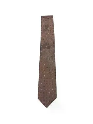 Kiton Geometric-print Tie - Brown