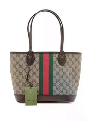 Gucci 2016-2026 Small Gg Supreme Web Ophidia Tote Bag - Neutrals