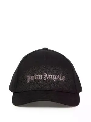 Palm Angels Spray Logo-embroidered Baseball Cap - Black