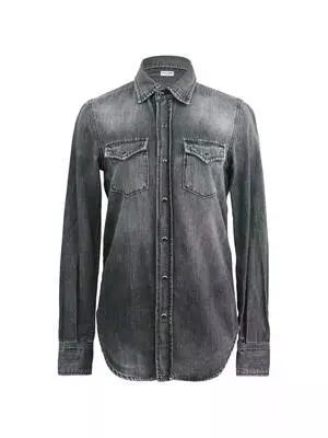 Saint Laurent Washed Denim Shirt - Grey