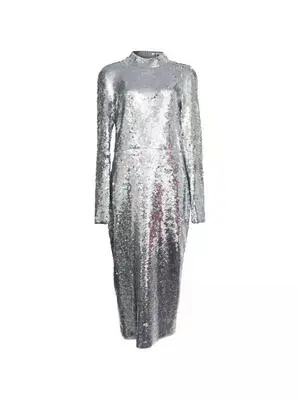 Veronica Beard Nila Sequined Midi Dress - Silver