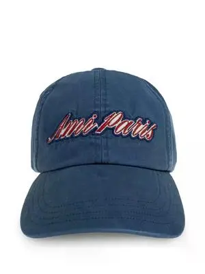 AMI Paris Logo-embroidered Baseball Cap - Blue