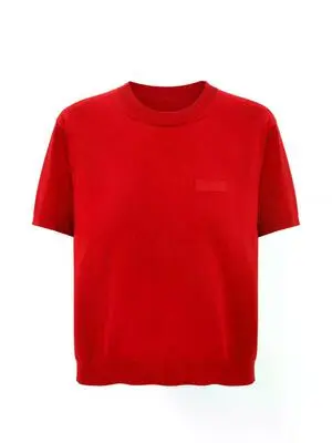 Givenchy Couture Seam T-shirt In Knit With Gros Grain-detail - Red
