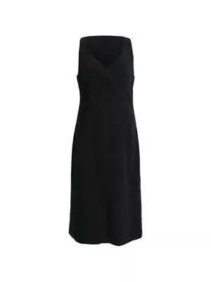 Giorgio Armani V-neck Sleeveless Dress - Black