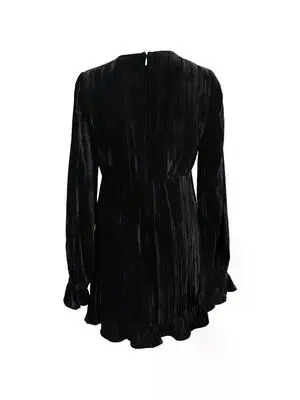 Saint Laurent V-neck Velvet Dress - Black