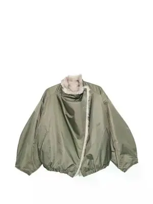 THE FRANKIE SHOP Faux-fur-trim Reversible Jacket - Green