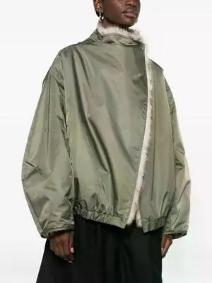 THE FRANKIE SHOP Faux-fur-trim Reversible Jacket - Green