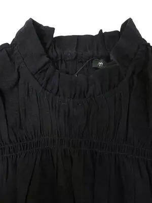 Maje Mock Neck Shirred Dress