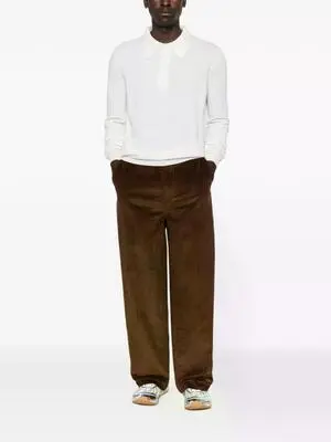 AMI Paris Corduroy Straight-leg Trousers - Brown