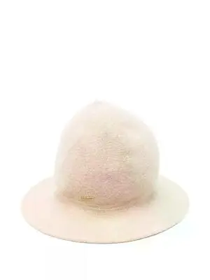 Borsalino Logo-plaque Knitted Hat - Neutrals
