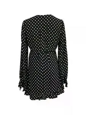 Saint Laurent Polka Dot V-neck Dress