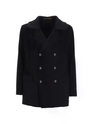ON THE BUND Double-breasted Ribbed-collar Coat