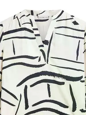 Tommy Hilfiger Gold-tone Button V-neck Blouse