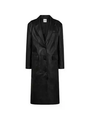 STUDIO TOMBOY Single-breasted Faux-leather Coat - Black