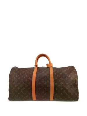 LOUIS VUITTON Monogram 55 Keepall Duffle Bag - Brown