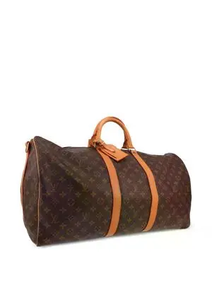LOUIS VUITTON Monogram 55 Keepall Duffle Bag - Brown