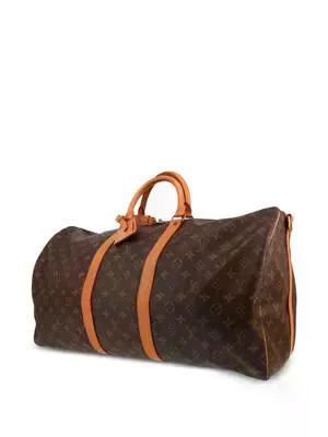 LOUIS VUITTON Monogram 55 Keepall Duffle Bag - Brown
