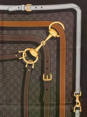 Gucci Horsebit Gg Supreme Scarf - Brown