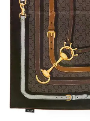 Gucci Horsebit Gg Supreme Scarf - Brown