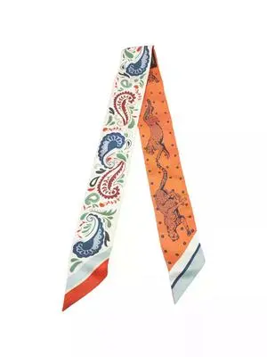 Hermès Guépards Twilly Scarf - Orange