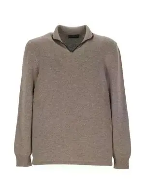 Sease Ellen Pull 2.0 Contrast-trim Fine-knit Top - Brown