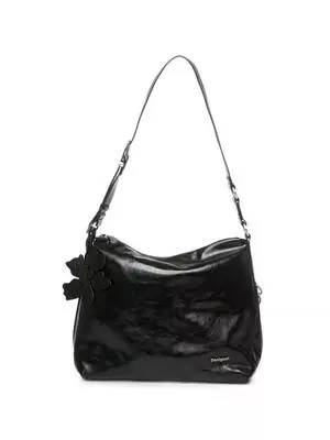 Desigual Medium Flower-charm Shoulder Bag - Black