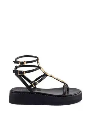 KOTRIS SANDALS Coin-embellished Platform Sandals - Black