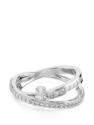 SWAROVSKI Hyperbola Crystal-embellished Crossover Ring - Silver