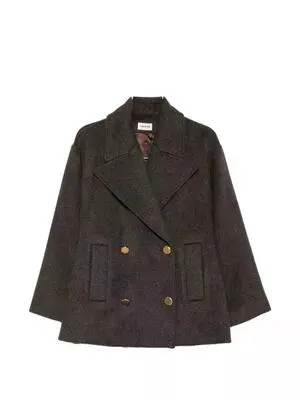 P.a.r.o.s.h Notch-lapel Double-breasted Coat - Brown