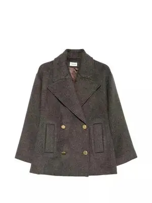 P.a.r.o.s.h Notch-lapel Double-breasted Coat - Brown