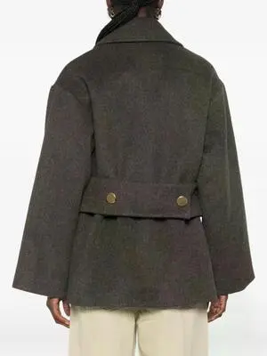 P.a.r.o.s.h Notch-lapel Double-breasted Coat - Brown