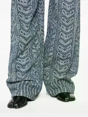 DIESEL® Cable-knit Print Wide-leg Jeans