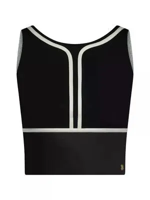 HOUSE OF GRAVITY Contrast-detail Crop Top - Black