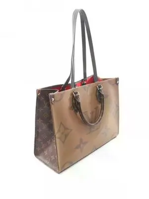 LOUIS VUITTON Monogram Reverse Giant Onthego Mm Satchel - Brown