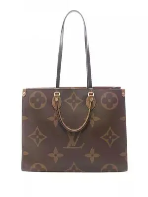 LOUIS VUITTON 2021-2026 Monogram Reverse Giant Onthego Gm Satchel - Brown