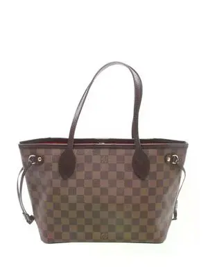 LOUIS VUITTON 2001 Damier Ebene Neverfull Pm Tote Bag - Brown